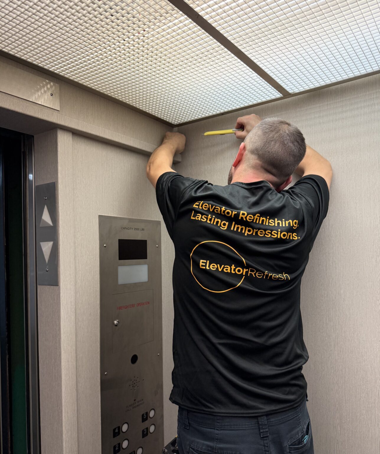 Gentry Manor Apartments — Elevator Cab and Doors Refinished — Glen Ellyn, Illinois — Greater ...